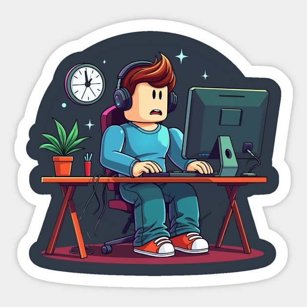 Roblox Kid Programmer - Roblox - Sticker | TeePublic